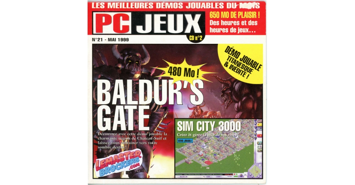 BALDUR’S GATE & SIM CITY 3000 – CD-ROM PC JEUX 1999 - LEMASTERBROCKERS