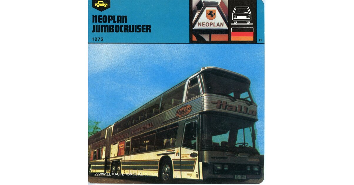 FICHE BUS NEOPLAN JUMBOCRUISER - 1975 - AUTO / MOTO (BROCHURES & FICHES ...