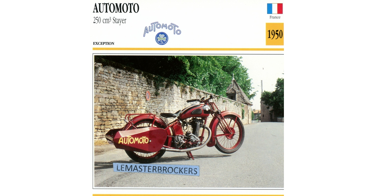 FICHE AUTOMOTO 250 STAYER 1950 - AUTO / MOTO (BROCHURES & FICHES ...