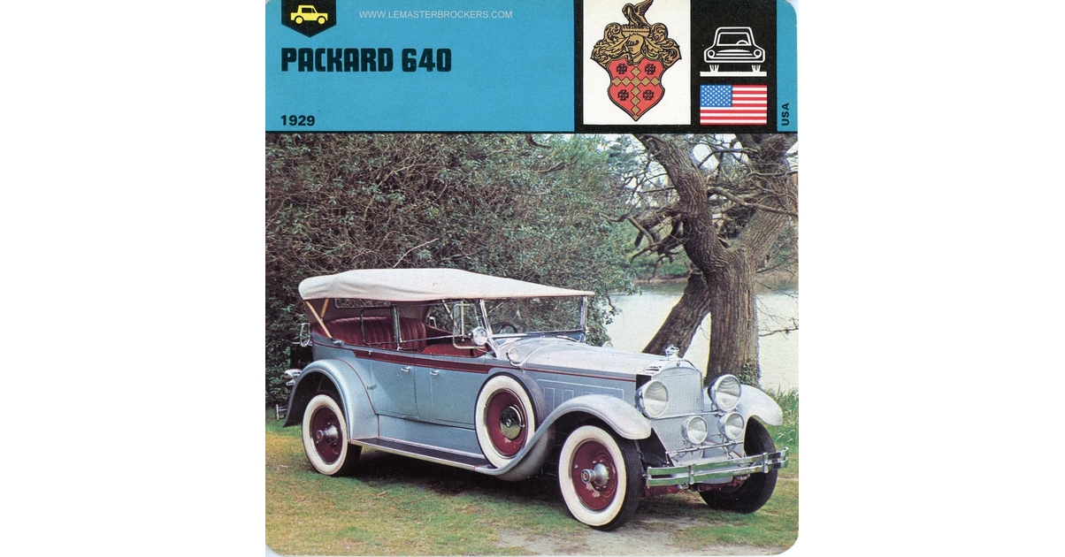 FICHE AUTO PACKARD 640 1929 - FICHES AUTO - LEMASTERBROCKERS