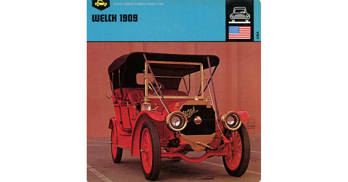 FICHE AUTO WELCH 1909 - FICHES AUTO - LEMASTERBROCKERS