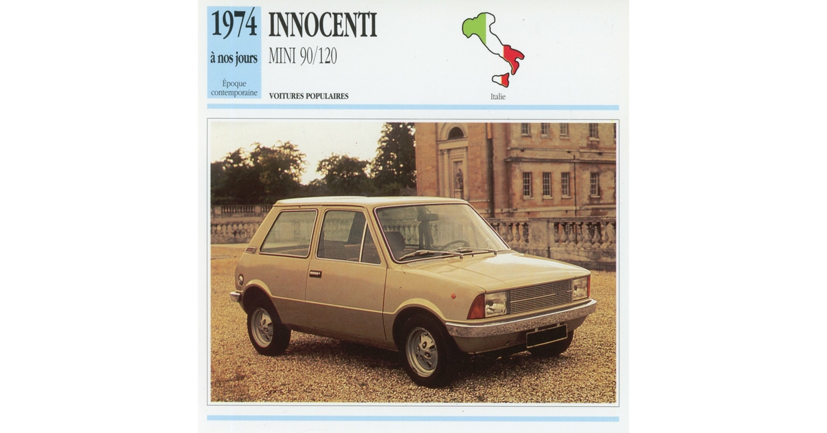 FICHE INNOCENTI MINI 90 120 1974 - FICHES AUTO