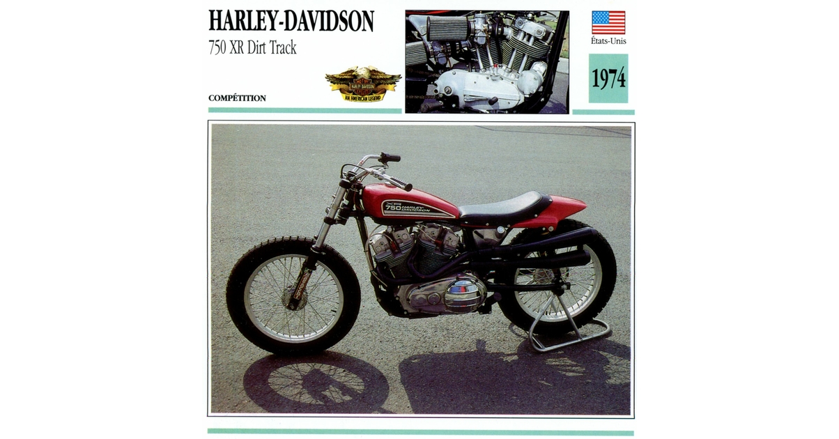 HARLEY DAVIDSON 750 XR DIRT TRACK - CARTE CARD FICHE MOTO ...