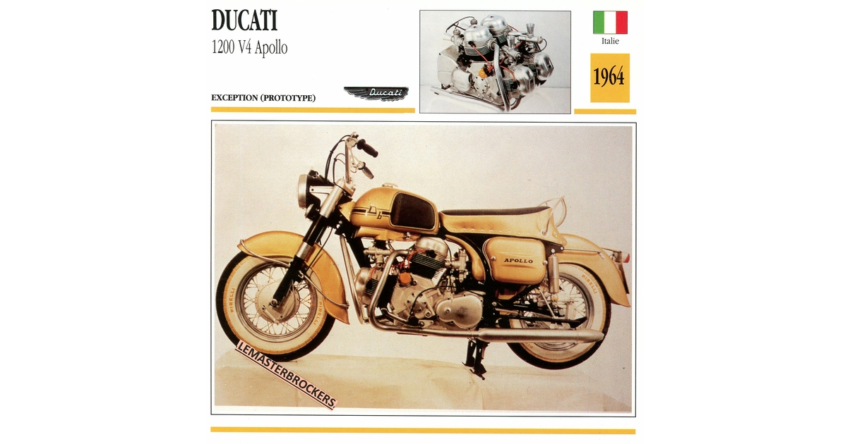 DUCATI 1200 V4 APOLLO 1964 - FICHE MOTO CARACTÉRISTIQUES - FICHES MOTO ...