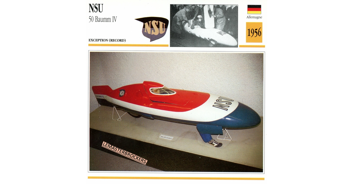 NSU 50 BAUMN IV 1956 - FICHE MOTO COURSE ATLAS - FICHES MOTO/FICHES ...