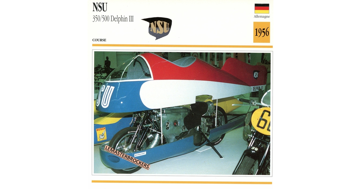 NSU 350 500 DELPHIN III 1956 - FICHE MOTO COURSE ATLAS - FICHES MOTO ...