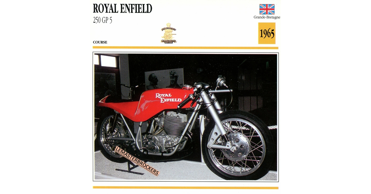 ROYAL ENFIELD 250 GP5 1965 - FICHE MOTO - AUTO / MOTO (BROCHURES ...