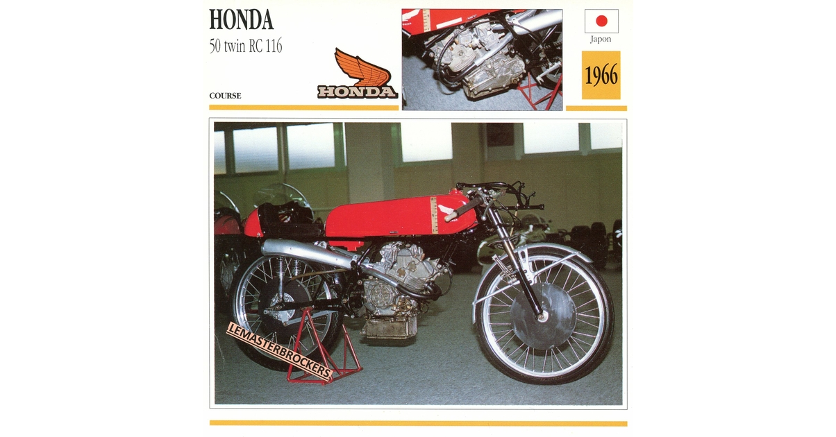 HONDA 50 TWIN RC116 1966 - FICHE MOTO COURSE - FICHES MOTO/FICHES MOTO ...