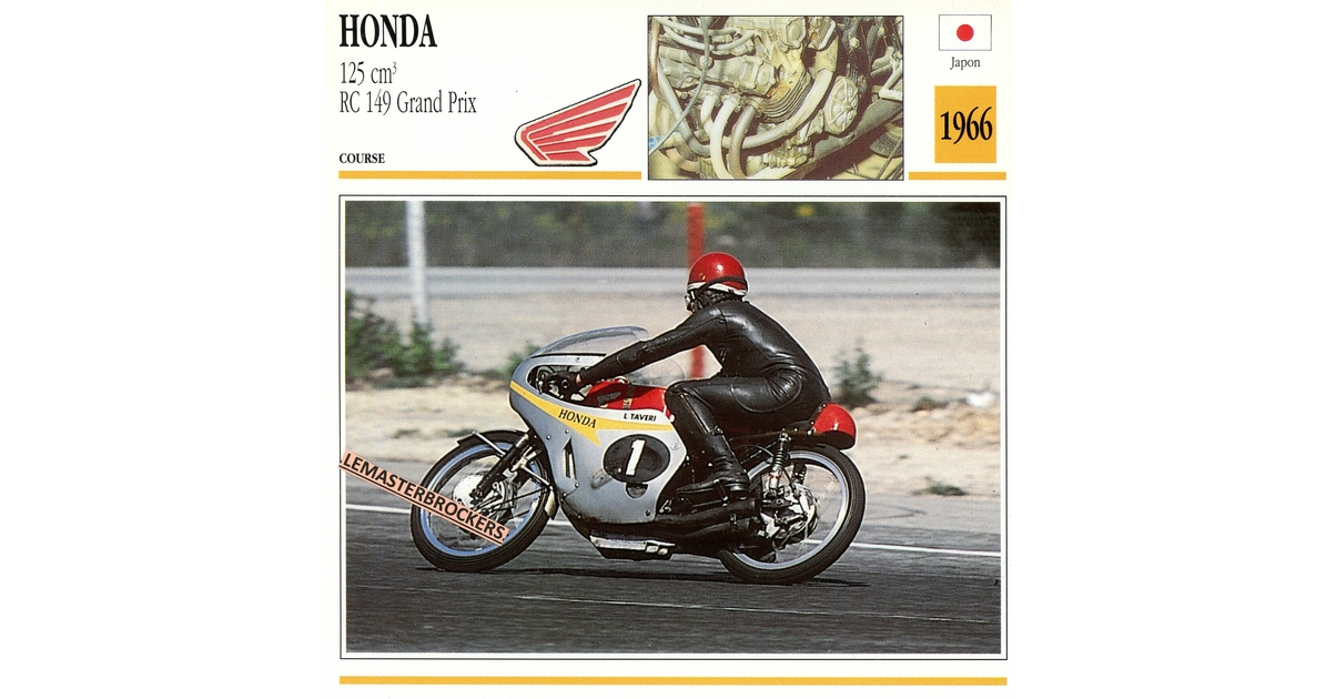 HONDA 125 RC149 1966 - FICHE MOTO HONDA RC GRAND PRIX - FICHES MOTO ...
