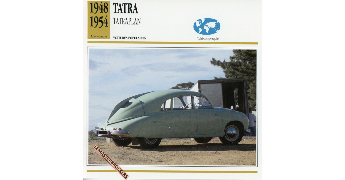 TATRA TATRAPLAN 1948 1954 - FICHE AUTO TATRA - FICHES AUTO ...