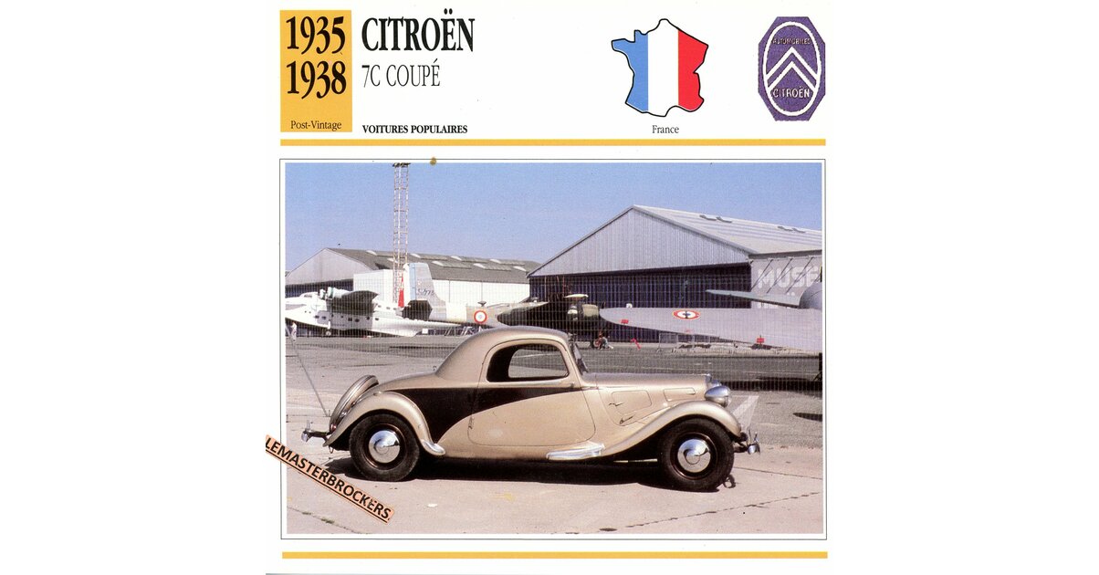 CITROËN TRACTION 7C COUPÉ - FICHE AUTO - CARS CARD ATLAS - FICHES AUTO ...
