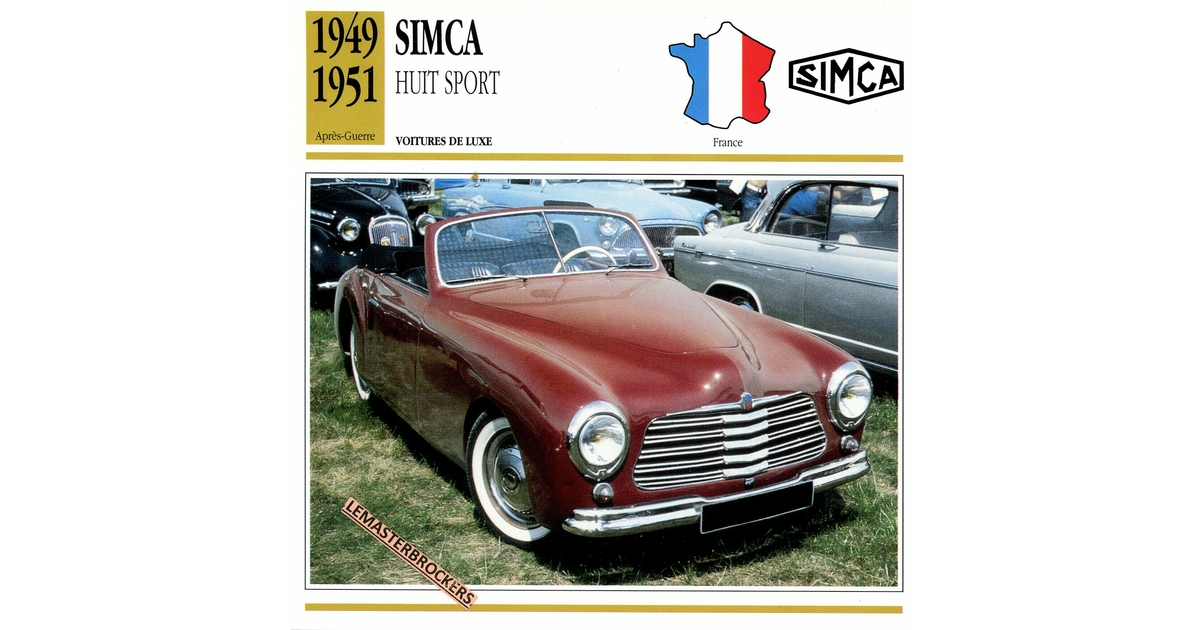SIMCA HUIT SPORT 1949 1951 - FICHE AUTO - CARS CARD ATLAS ÉDITION ...