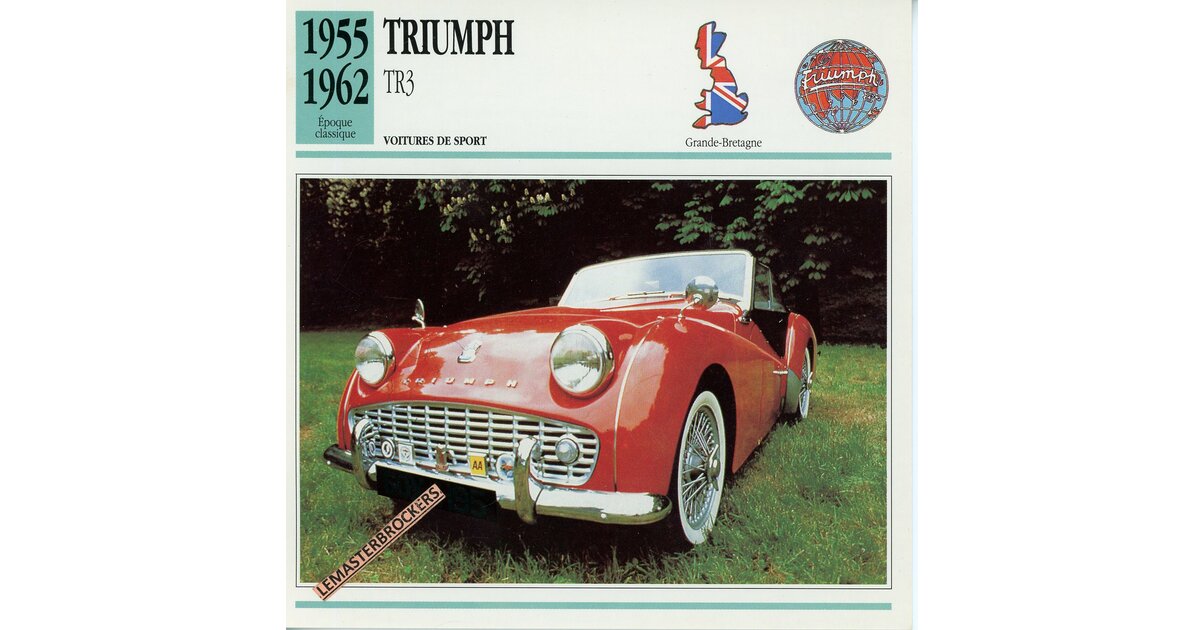 TRIUMPH TR3 1955 1962 - FICHE AUTO ATLAS ÉDITION - AUTO / MOTO ...