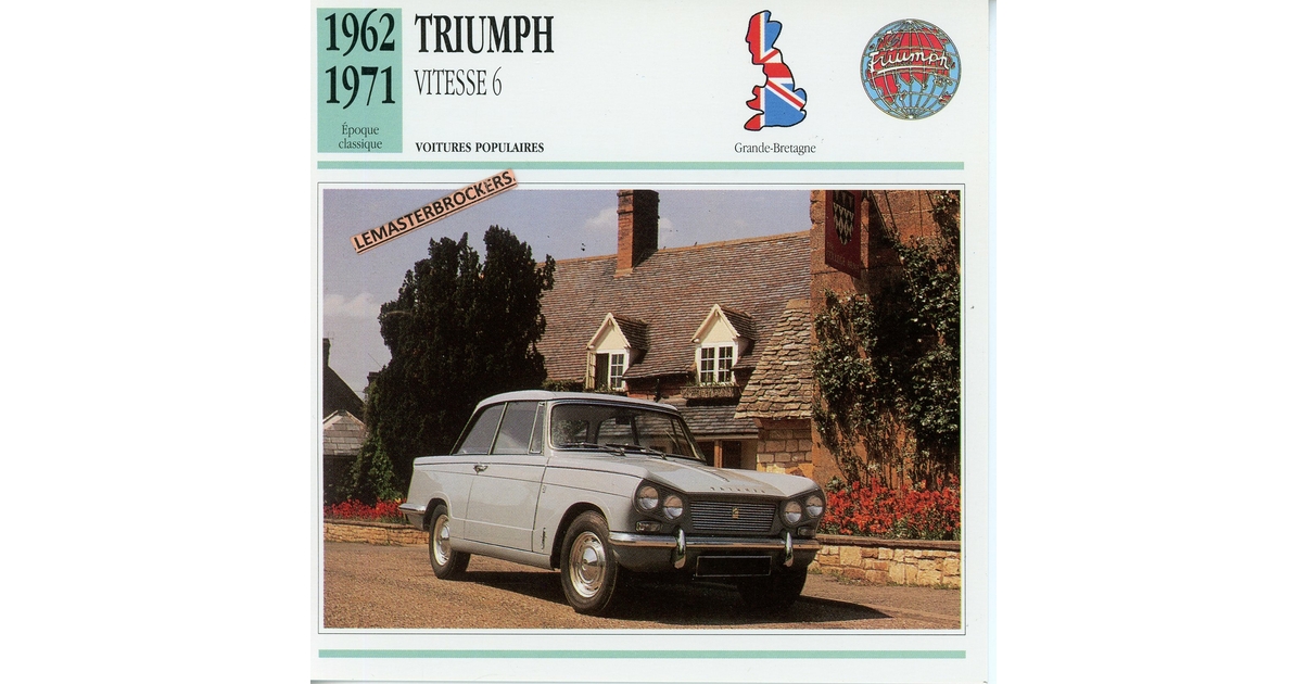 TRIUMPH VITESSE 6 1962 1971 - FICHE AUTO ATLAS ÉDITION - AUTO / MOTO ...