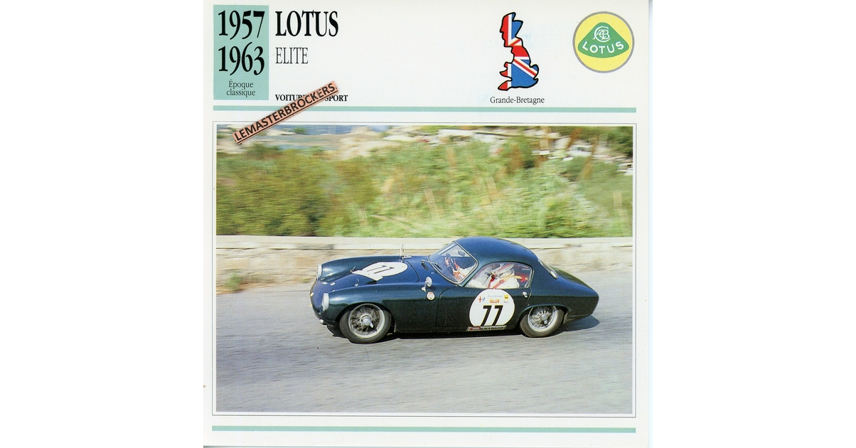 LOTUS ELITE 1957 1963 - FICHE AUTO ATLAS ÉDITION - FICHES AUTO ...