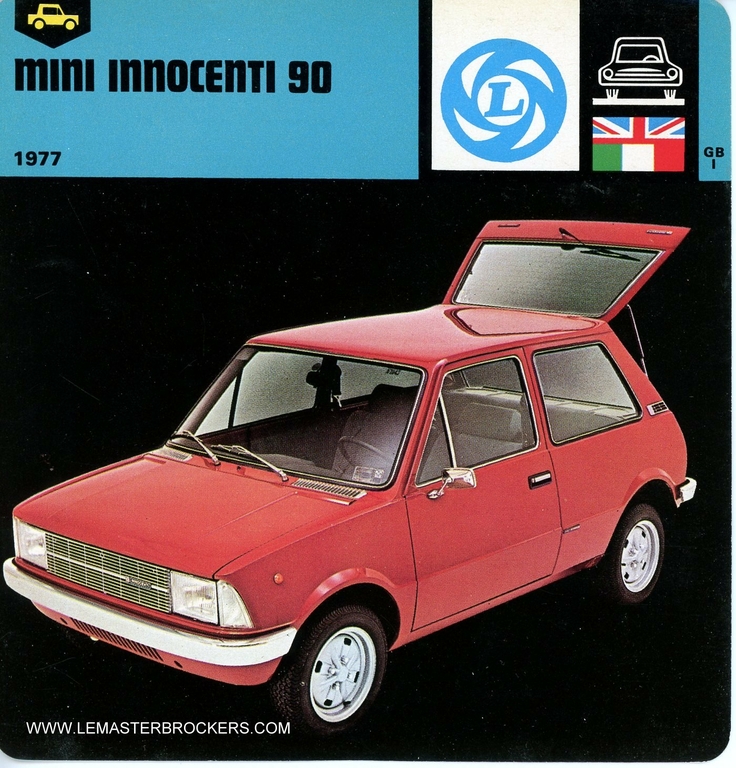FICHE AUTO MINI INNOCENTI 90 1977 - FICHES AUTO
