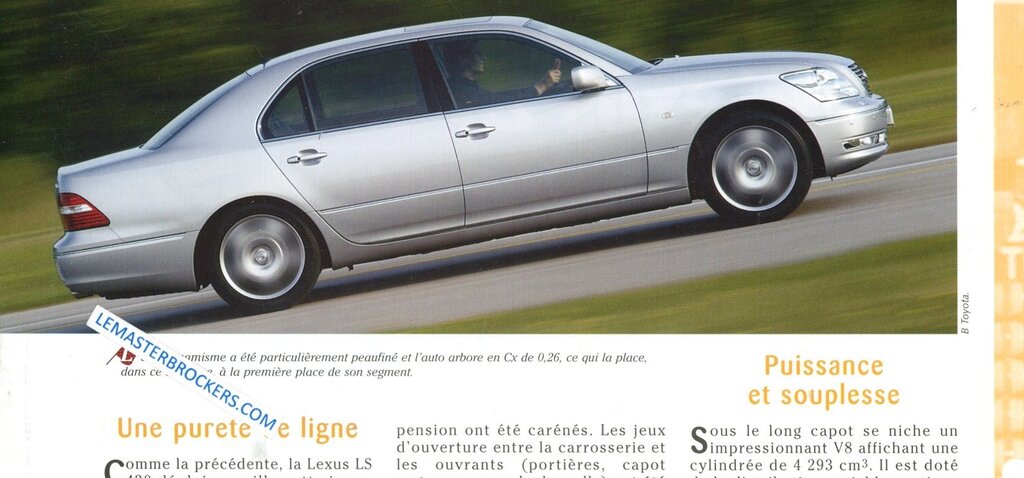 LEXUS LS 430 2000 FICHE TECHNIQUE LS430 - FICHES AUTO