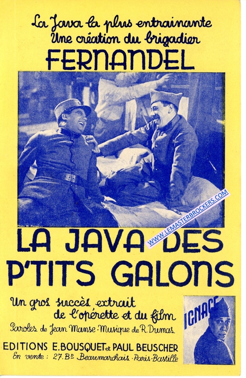 PARTITION FERNANDEL LA JAVA DES P'TITS GALONS - EXTRAIT DE L'OPERETTE ...