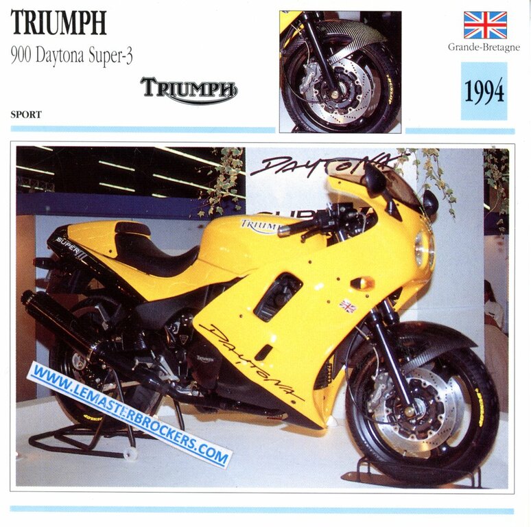 FICHE CARACTERISTIQUES TRIUMPH 900 DAYTONA SUPER-3 1994 - AUTO / MOTO ...
