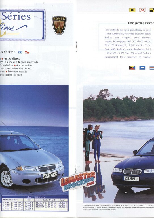 PUBLICITÉ MG F RACING GREEN & ROVER 200 400 600 1998