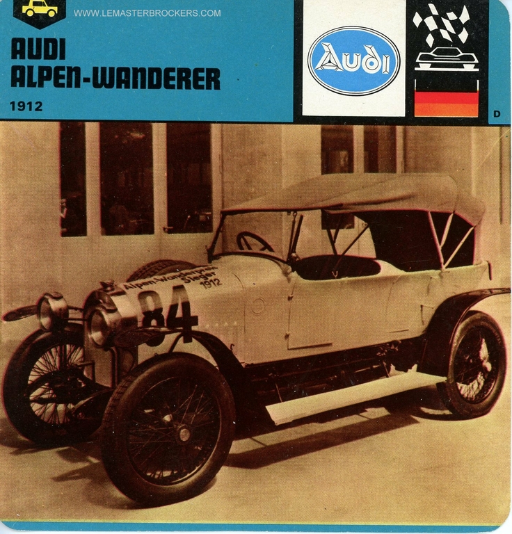 FICHE AUDI ALPEN WANDERER 1912 - FICHES AUTO - LEMASTERBROCKERS