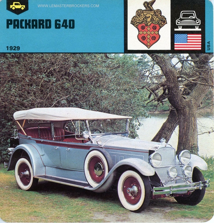 FICHE AUTO PACKARD 640 1929 - FICHES AUTO - LEMASTERBROCKERS