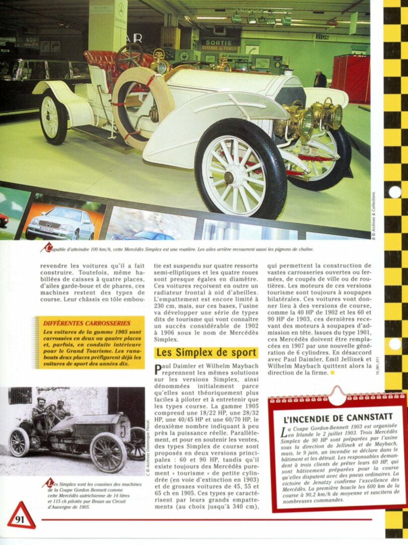 MERCEDES SIMPLEX 60HP - FICHE TECHNIQUE MERCEDES - COURSE & FORMULE 1 ...