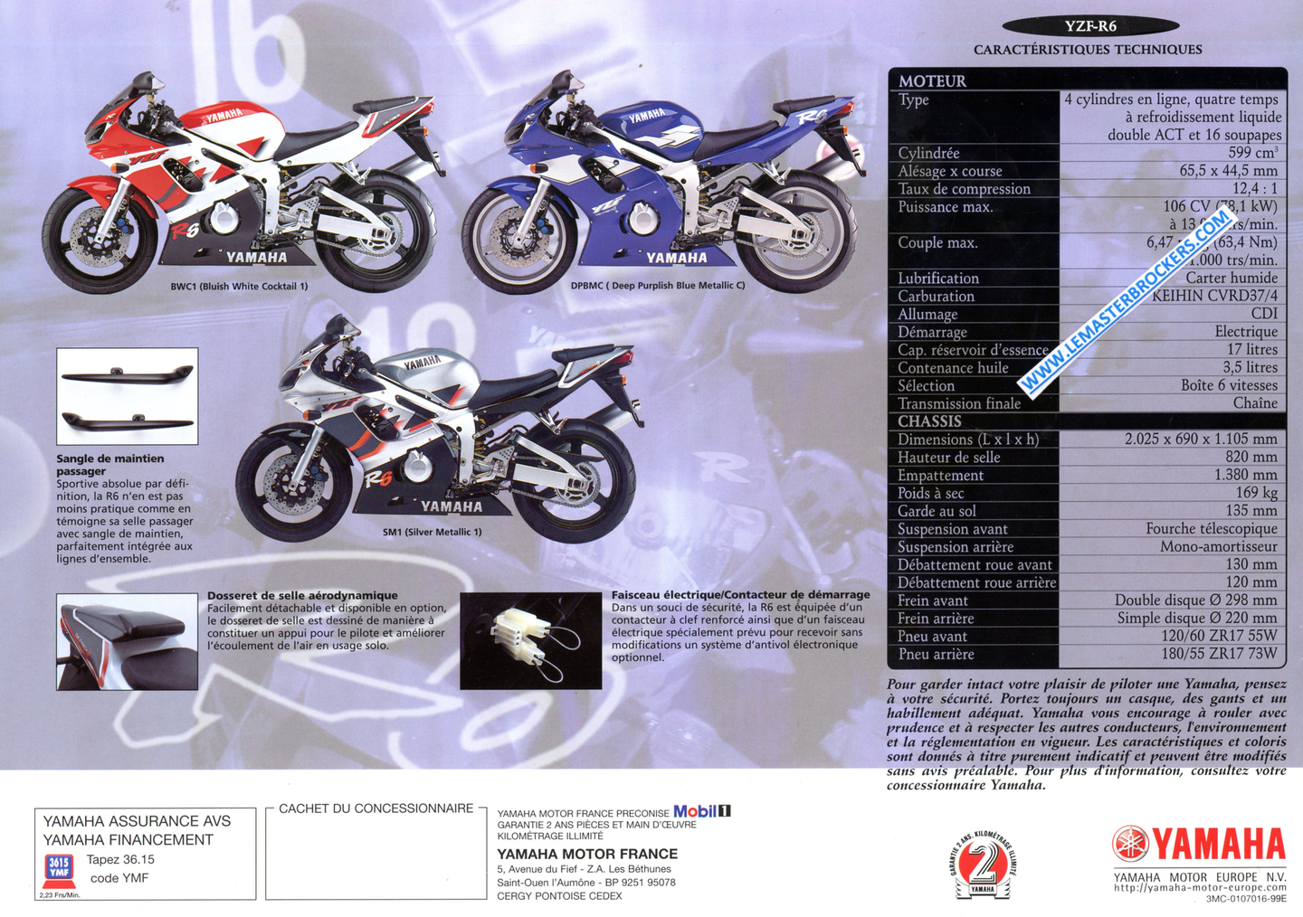 Fiche Technique Yamaha R6
