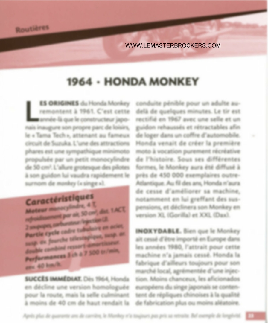 FICHE MOTO HONDA 50 MONKEY 1964 - FICHES MOTO/FICHES MOTO HONDA ...