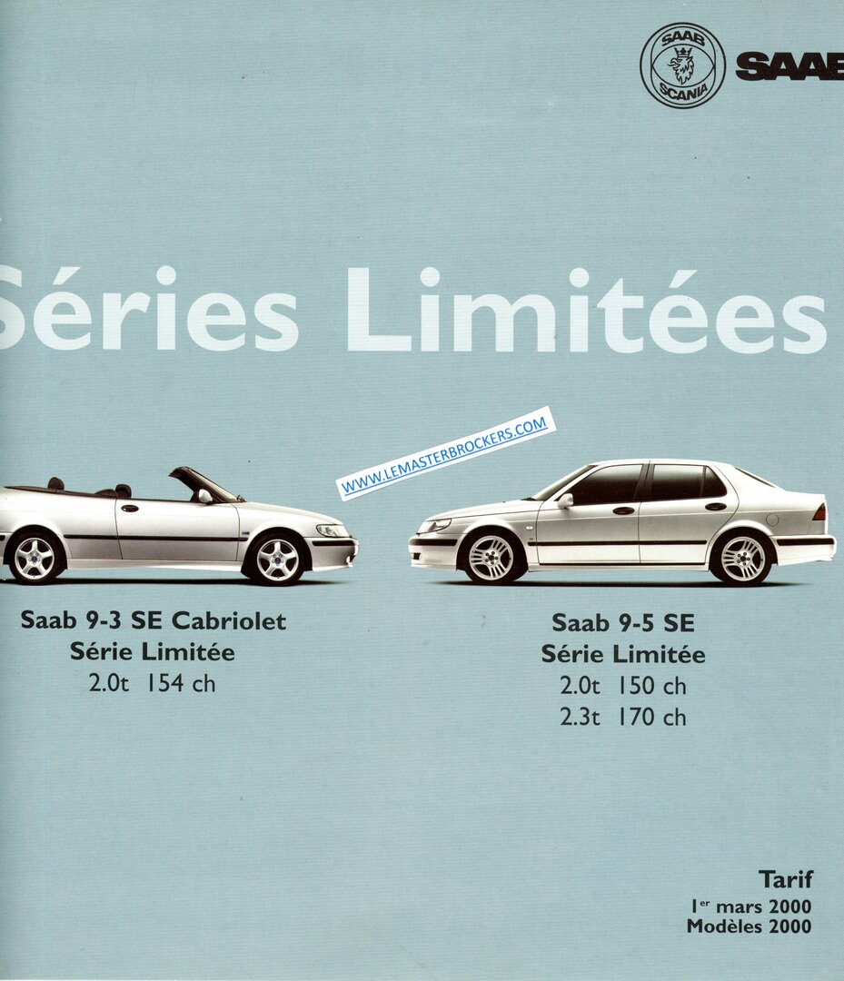 BROCHURE SAAB TARIF SÉRIES LIMITÉES - AUTO / MOTO (BROCHURES & FICHES ...
