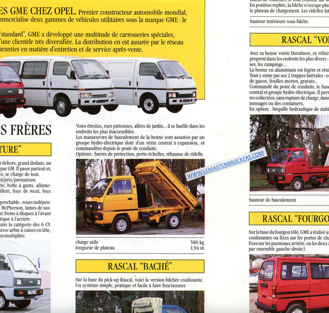 LES UTILITAIRES GME MIDI GM RASCAL CHEZ OPEL