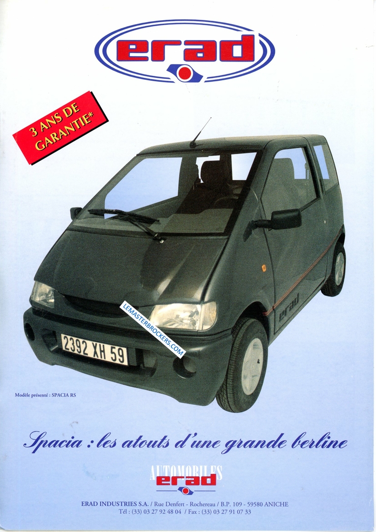 ERAD SPACIA BROCHURE VOITURETTE SANS PERMIS - BROCHURES AUTO