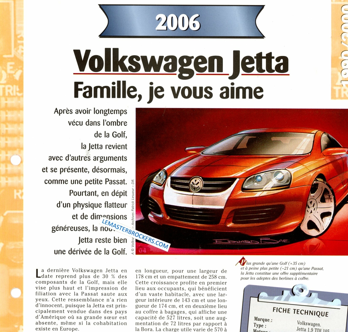 VOLKSWAGEN JETTA 2006 FICHE TECHNIQUE - FICHES AUTO