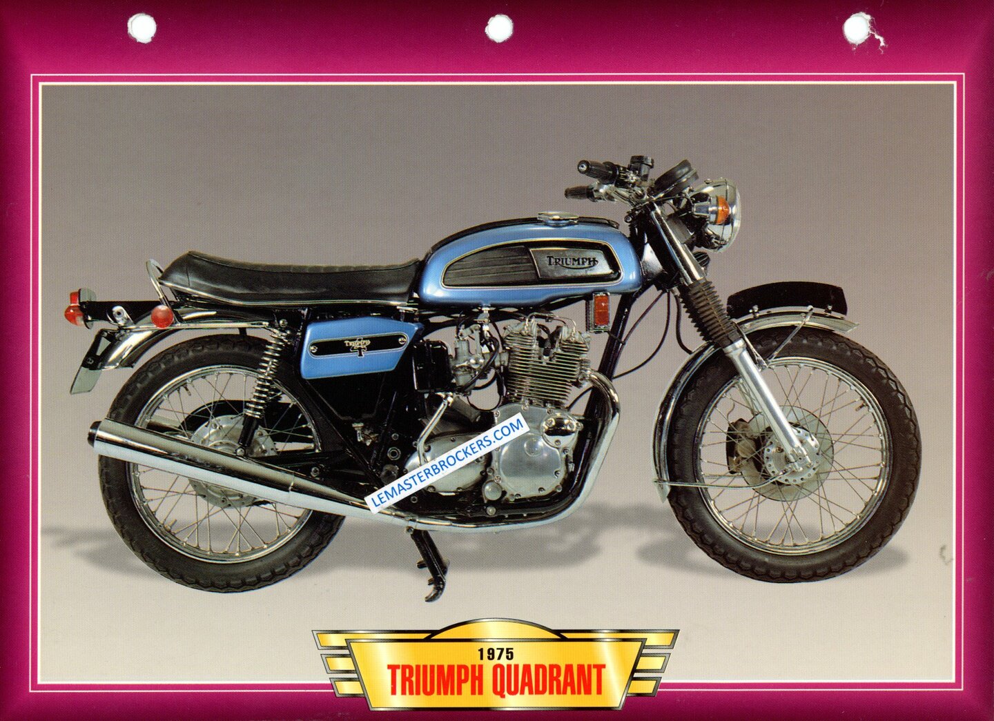 FICHE MOTO TRIUMPH QUADRANT 1975 - FICHES MOTO