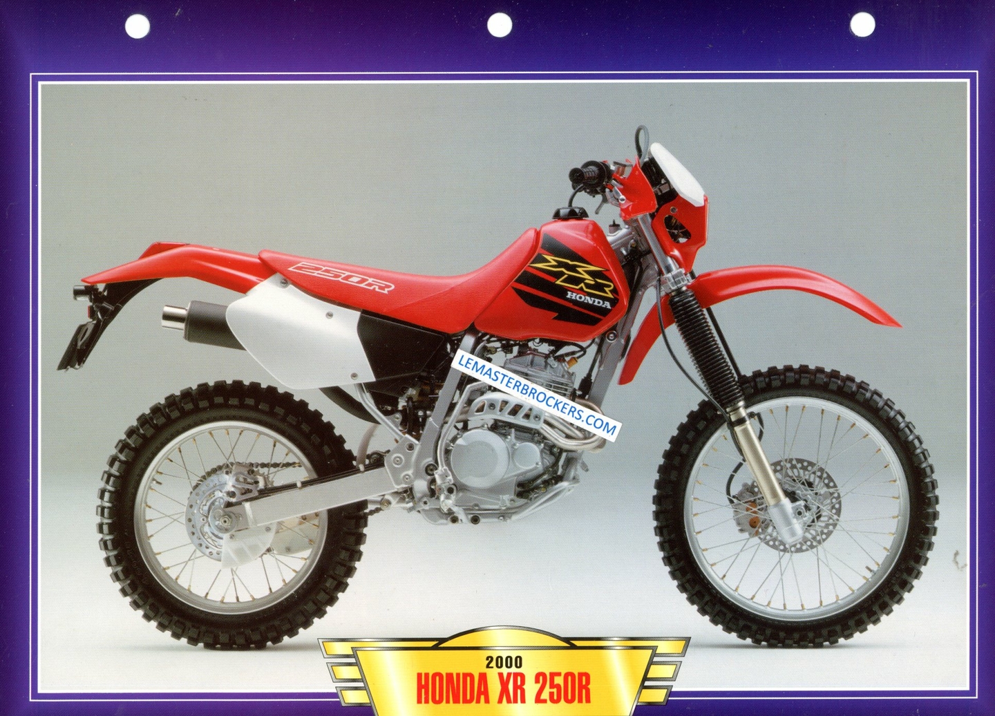HONDA XR 250R XR250R 2000 - AUTO / MOTO (BROCHURES & FICHES)/FICHES ...