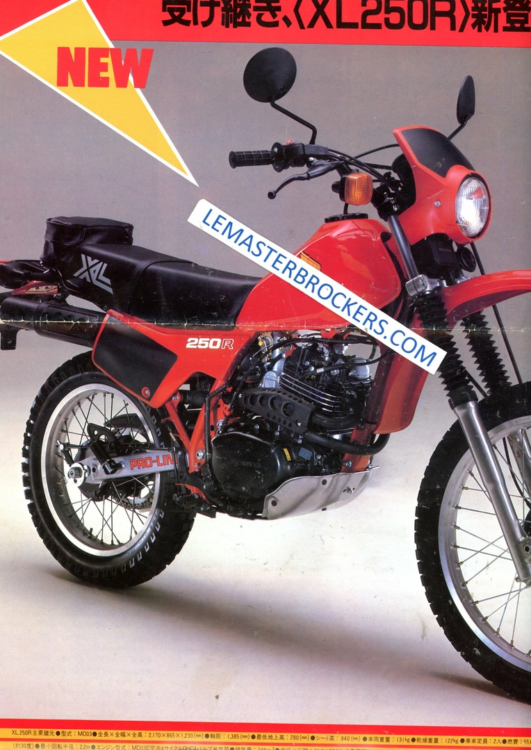HONDA XL 250 R XL250R - BROCHURES MOTO