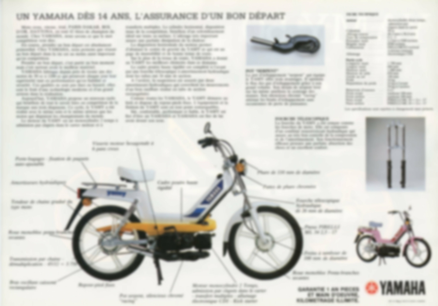 YAMAHA YAMY 50 - BROCHURE YAMAHA MOBYLETTE CYCLOMOTEUR 50