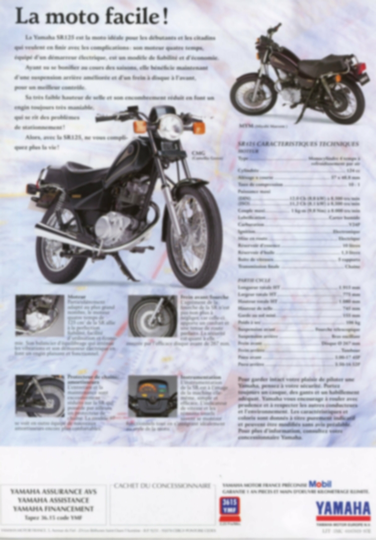 Yamaha 125 Sr Fiche Technique