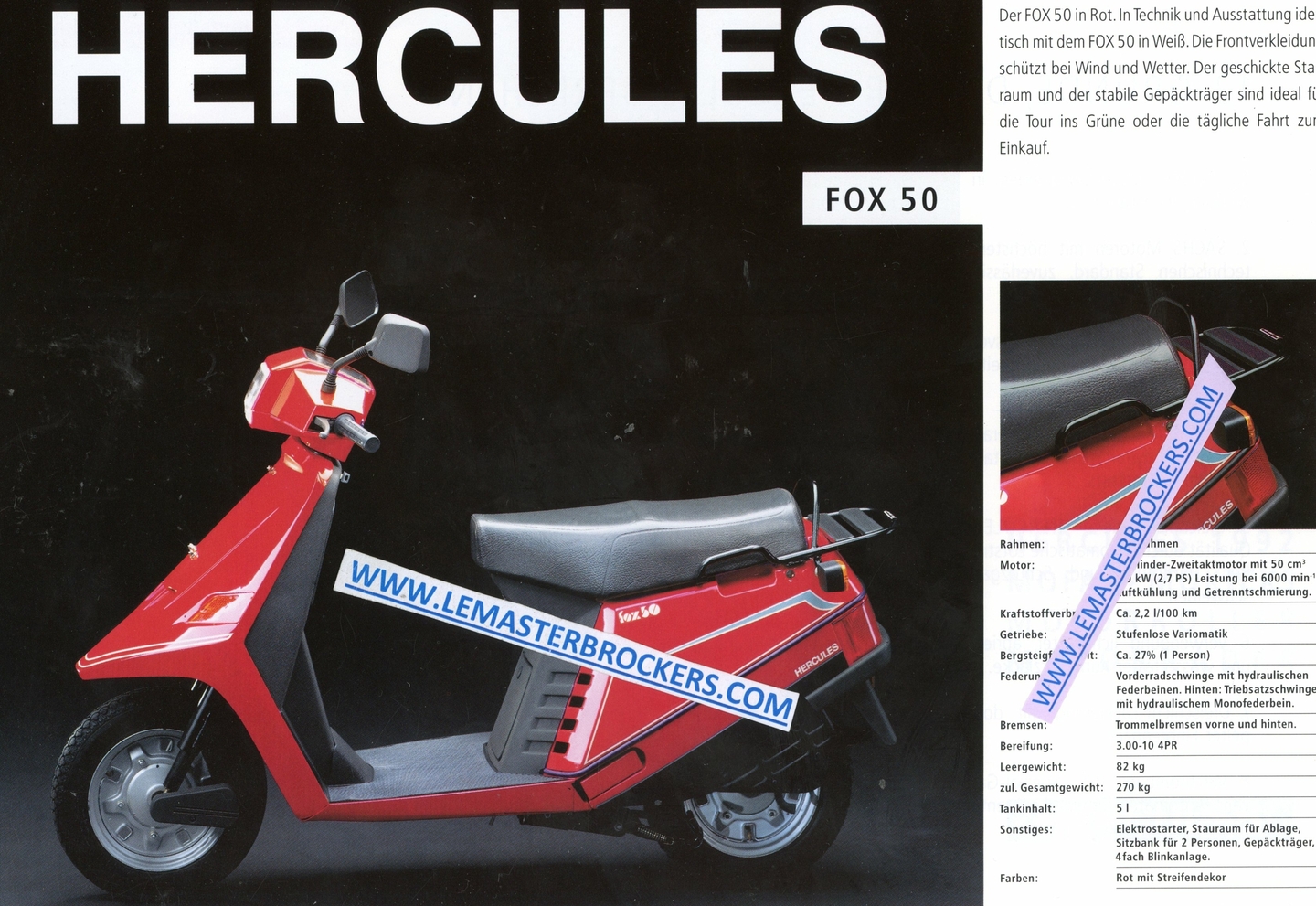 SCOOTER HERCULES FOX 50 ROUGE - BROCHURES MOTO - LEMASTERBROCKERS