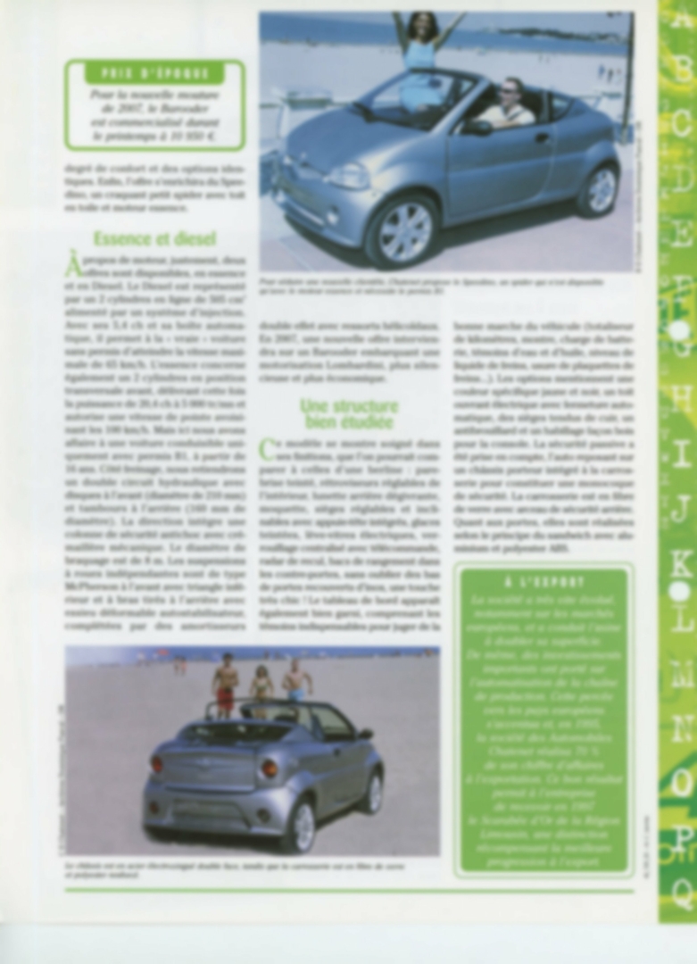 CHATENET BARODER X4 - FICHE AUTO HACHETTE - FICHES AUTO