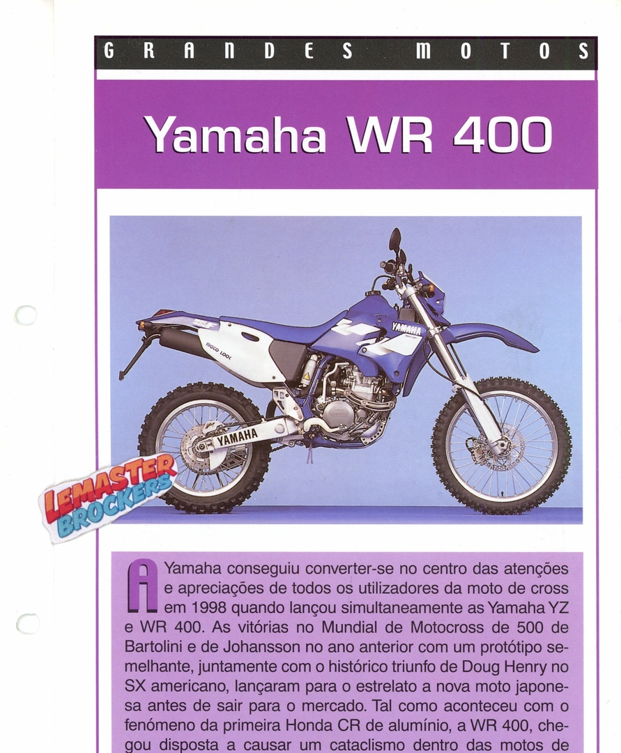 FICHE MOTO YAMAHA WR 400