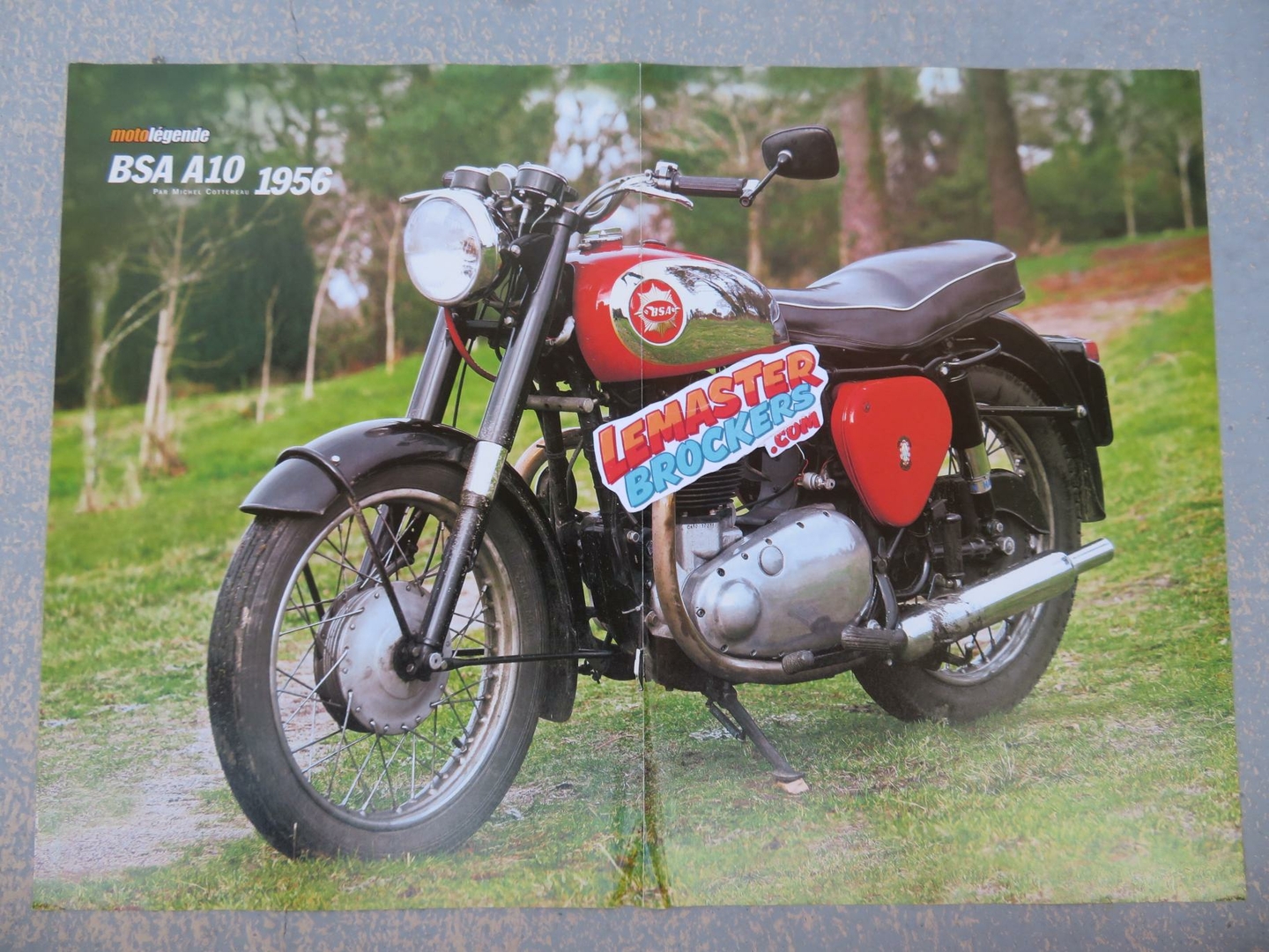 POSTER MOTO BSA A10 1956 – ORIGINAL DOUBLE PAGE