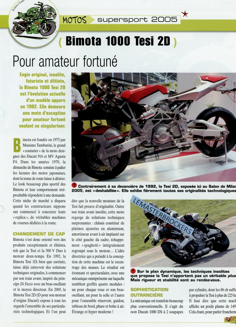 BIMOTA 1000 TESI 2D - FICHE MOTO JOE BAR TEAM - DOCUMENT HACHETTE ...