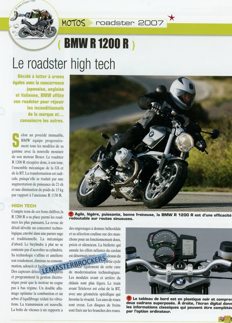 BMW R1200 R - FICHE MOTO JOE BAR TEAM - DOCUMENT HACHETTE - FICHES MOTO ...