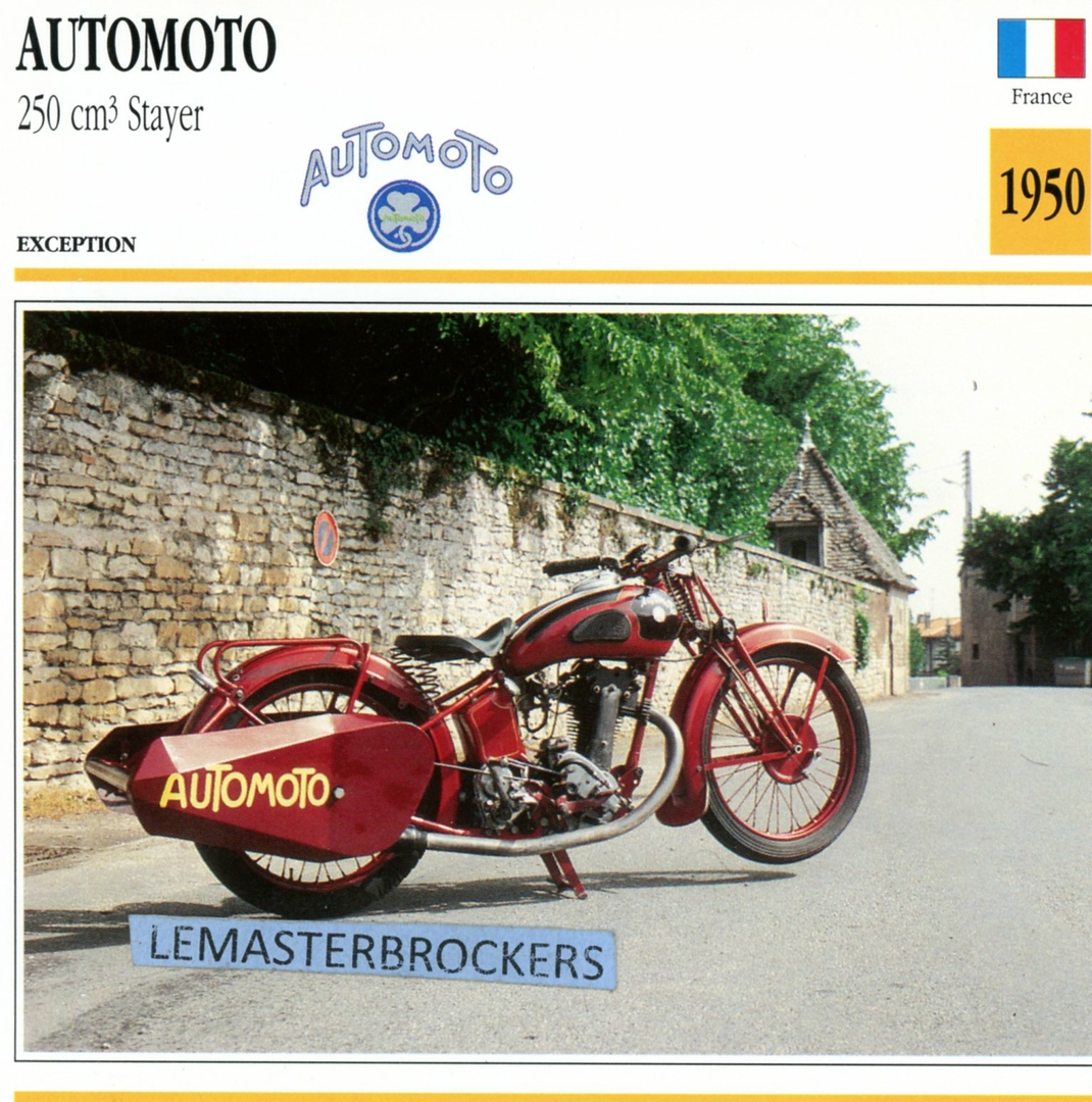 FICHE AUTOMOTO 250 STAYER 1950 - AUTO / MOTO (BROCHURES & FICHES ...