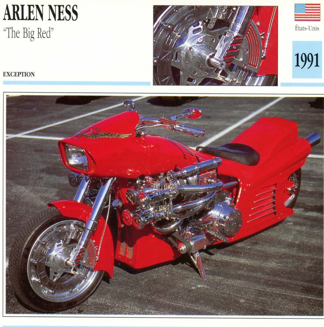 ARLEN NESS THE BIG RED 1991 - CARTE CARD FICHE MOTO CARACTERISTIQUES ...
