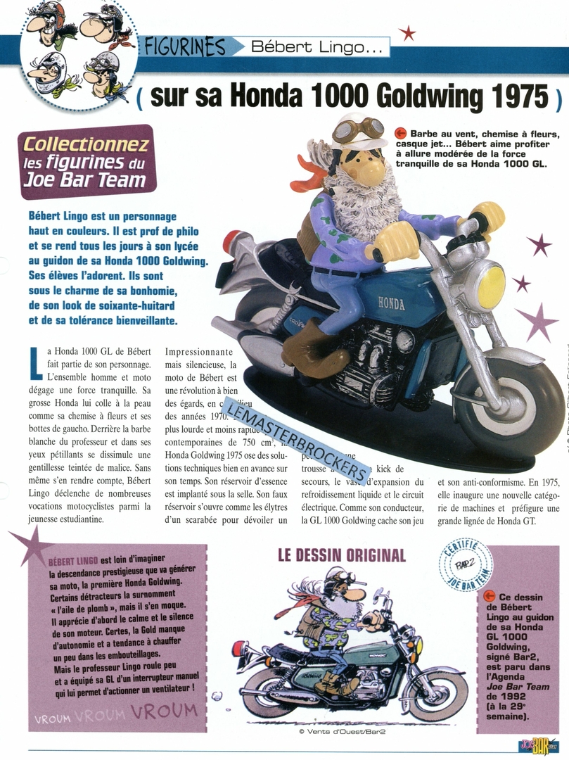 HONDA 1000 GOLDWING 1975 JOE BAR TEAM BÉBERT LINGO FICHE MOTO - FICHES ...