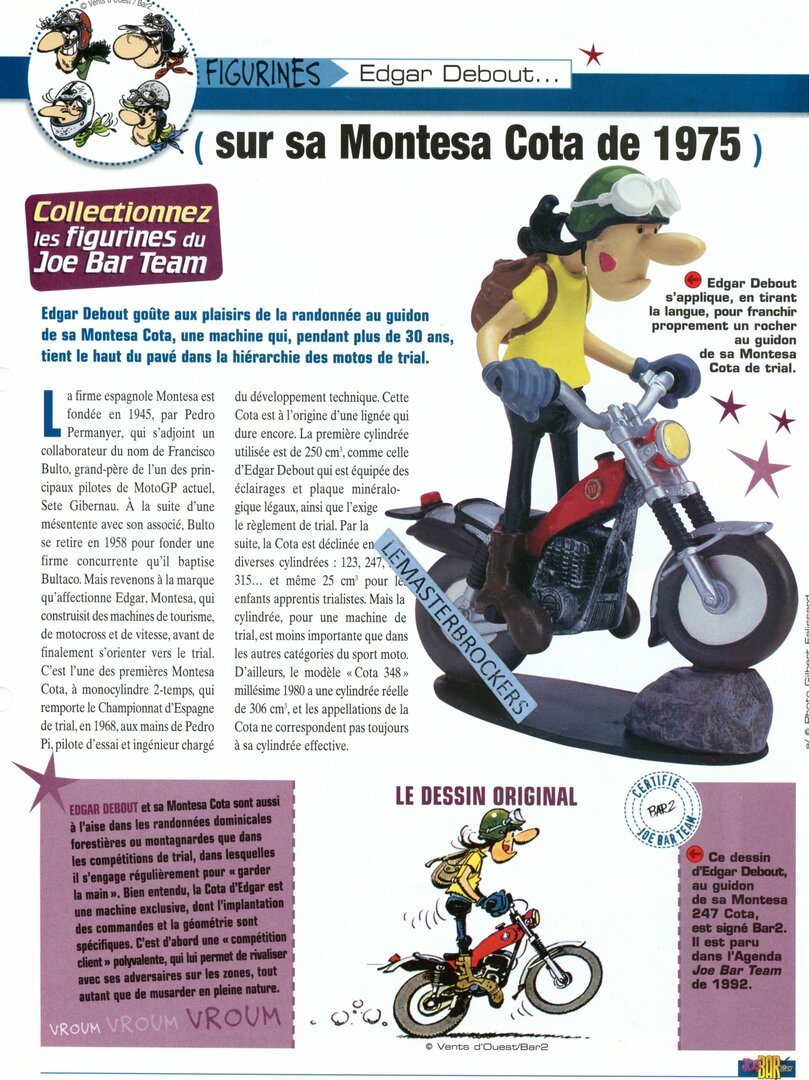 MONTESA COTA DE 1975 JOE BAR TEAM EDGAR DEBOUT - FICHE MOTO TRIAL ...