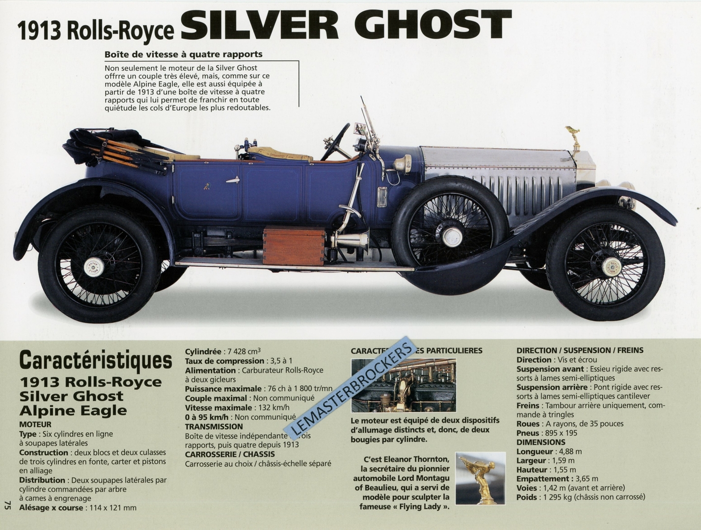 FICHE AUTO ROVER P5B 1968 - ROLLS ROYCE SILVER GHOST 1913 - FICHES AUTO ...