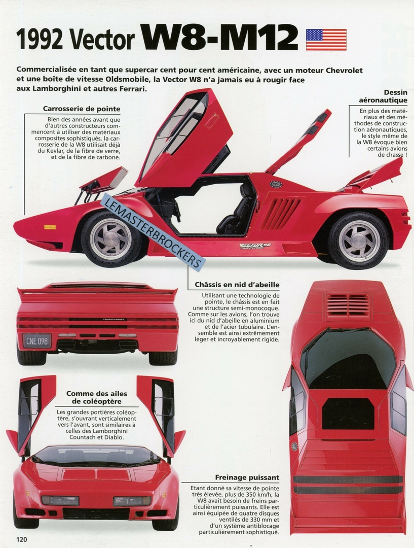 FICHE AUTO ULTIMA SPYDER 1998 - VECTOR W8 M12 1992 - FICHES AUTO ...